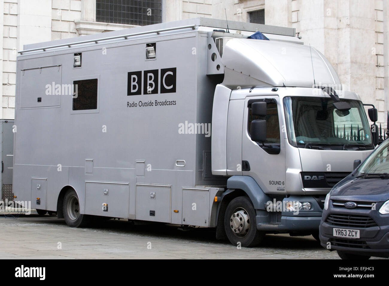 BBC Outside Broadcasting Truck at St Paul's Cathedral London England ...