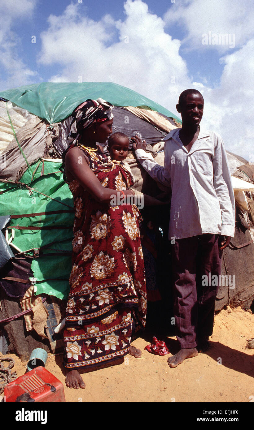 Internally displaced Somali family in makeshift IDP camp just outside ...