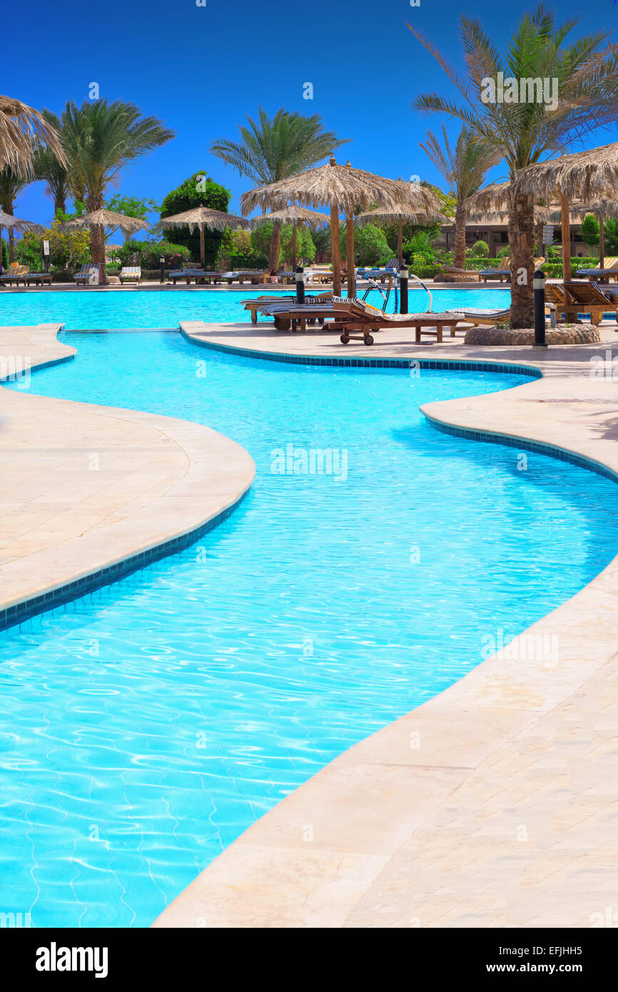 swimming pool at Hilton Long Beach Resort Hotel in Hurghada, Egypt ...