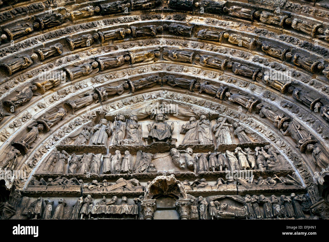 Detail of a French church porch Stock Photo - Alamy