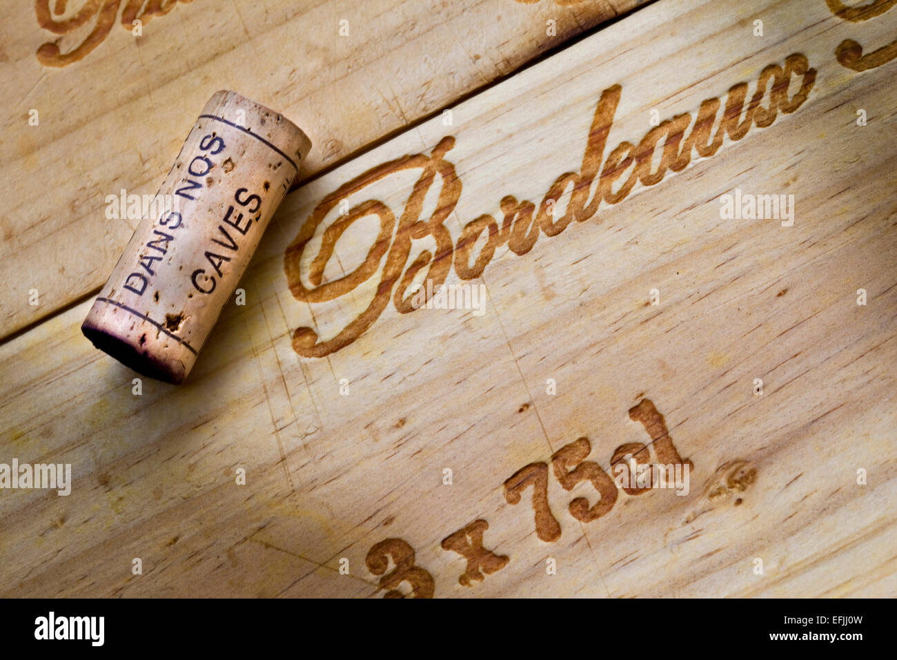 Wine box and cap in a French winery in Bordeaux Stock Photo - Alamy
