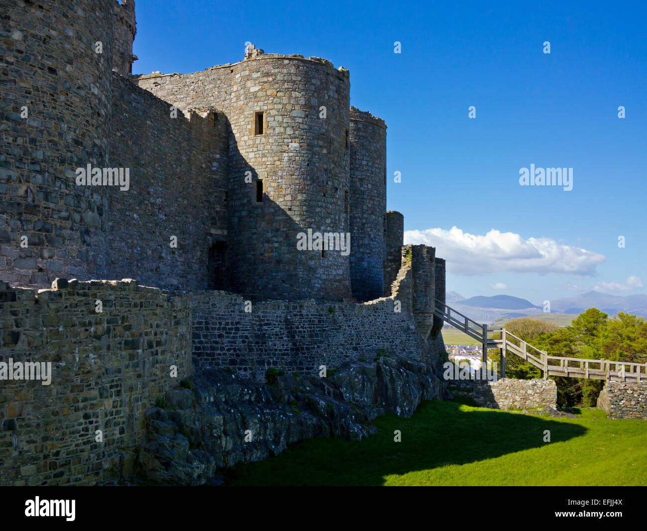 Harlech Castle in Gwynedd Snowdonia North Wales UK a medieval ...