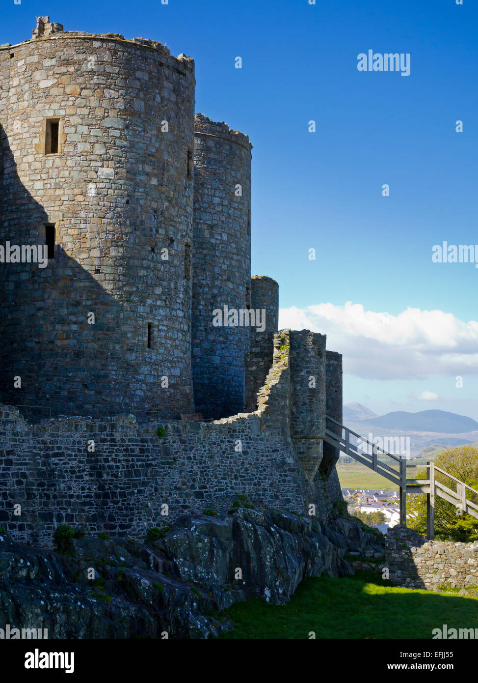 Harlech Castle in Gwynedd Snowdonia North Wales UK a medieval ...