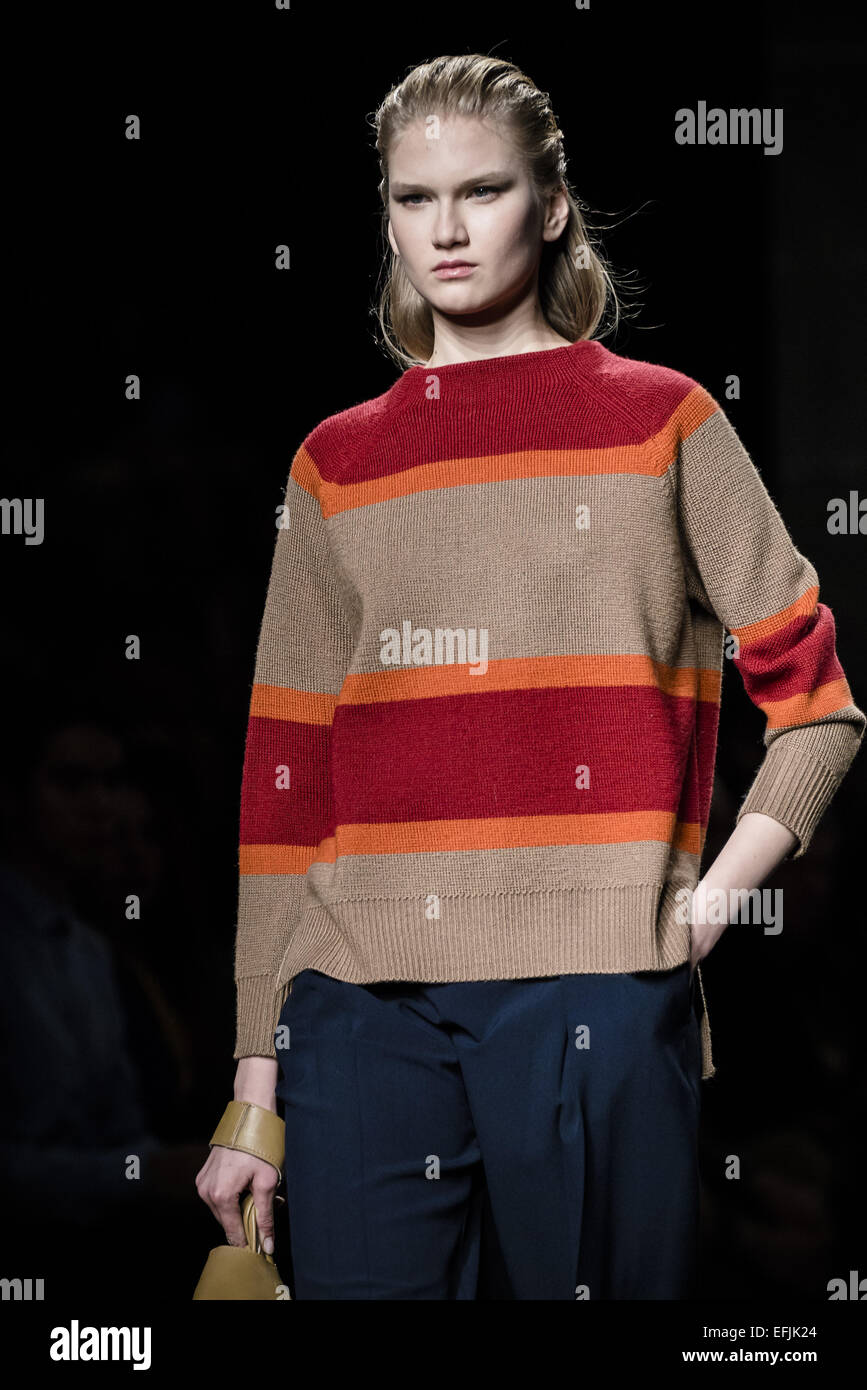 Barcelona, Spain. 5th February, 2015. Models on the catwalk present the ...