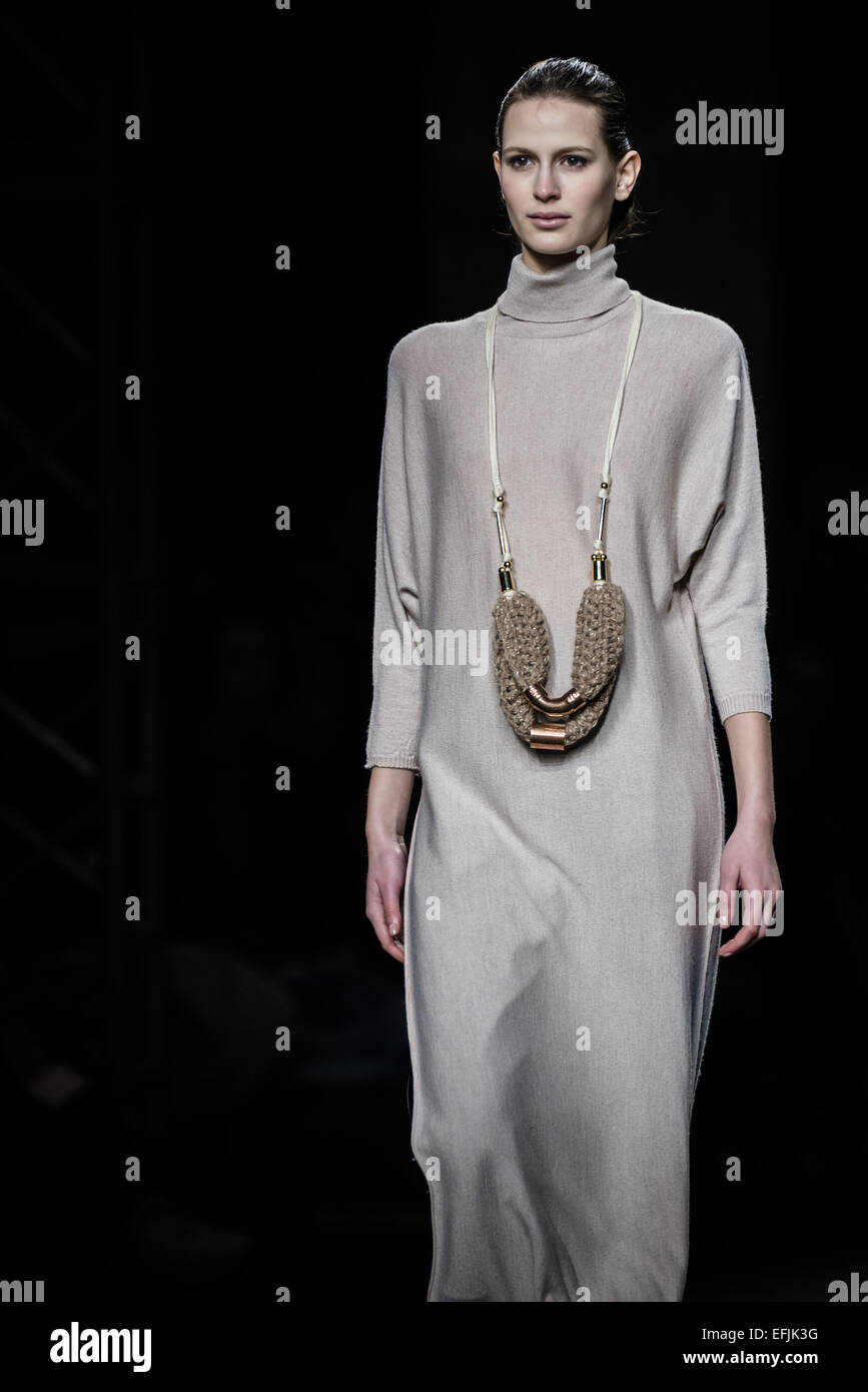 Barcelona, Spain. 5th February, 2015. Models on the catwalk present the ...