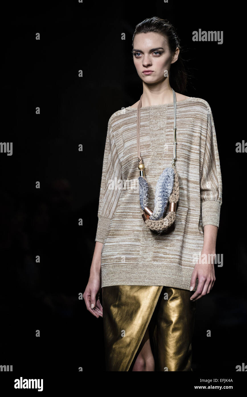 Barcelona, Spain. 5th February, 2015. Models on the catwalk present the ...