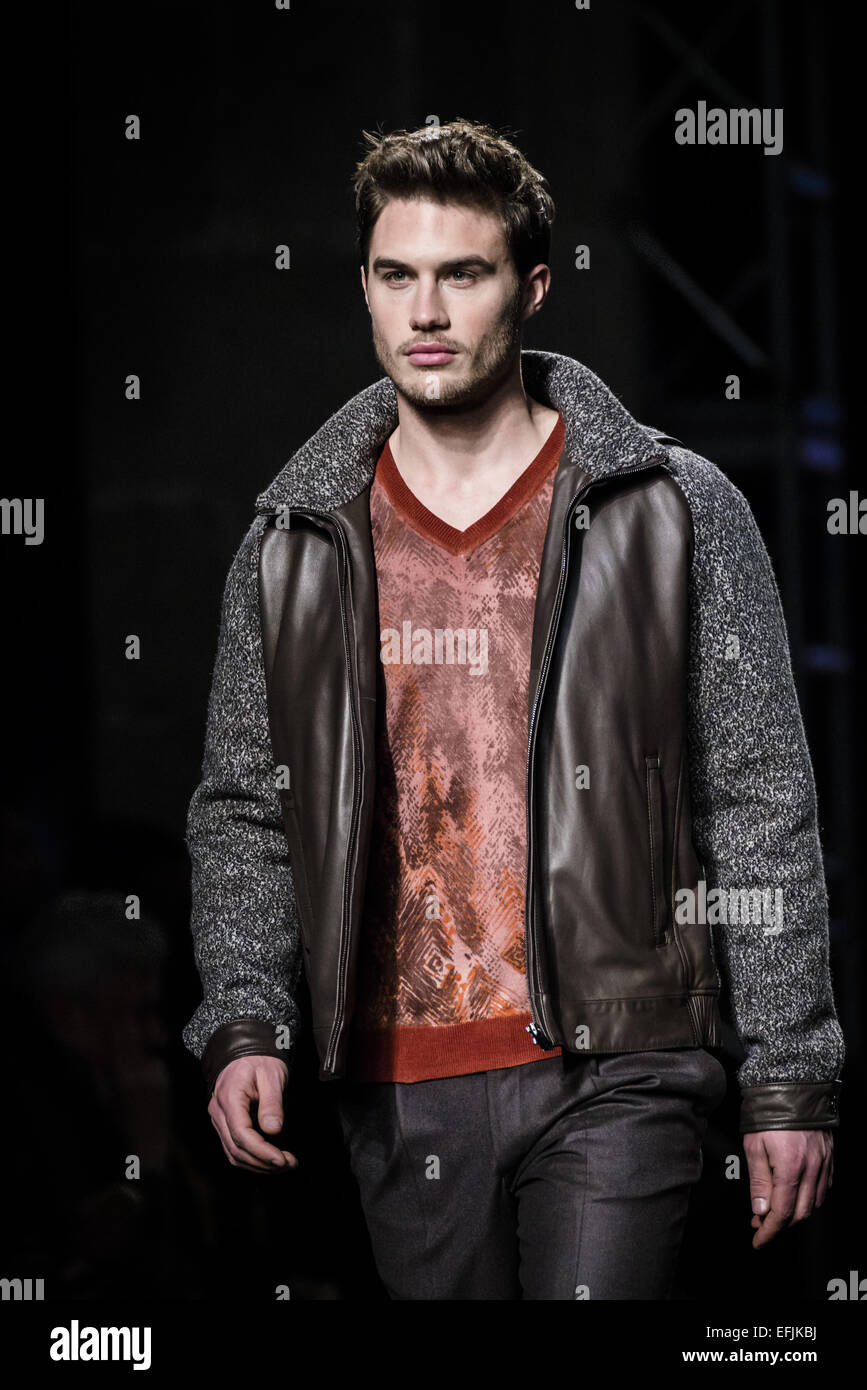 Barcelona, Spain. 5th February, 2015. Models on the catwalk present the ...