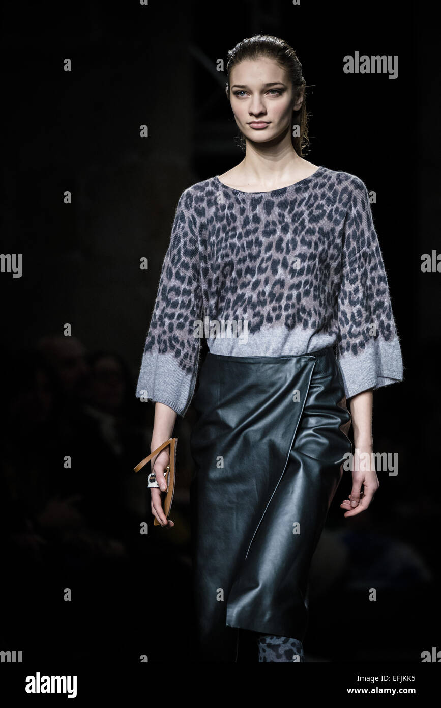 Barcelona, Spain. 5th February, 2015. Models on the catwalk present the ...