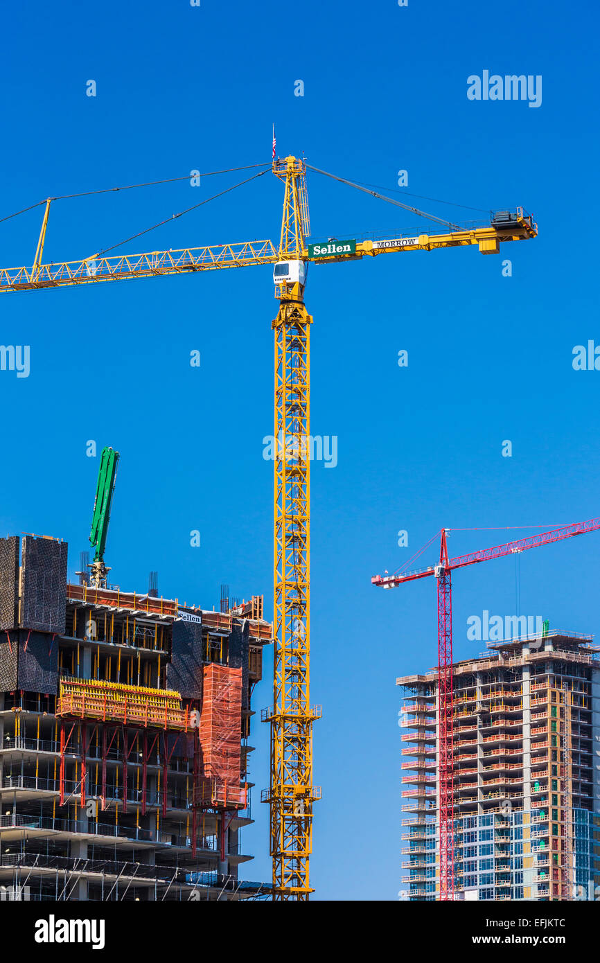 Construction cranes show the incredible building boom happening in the ...