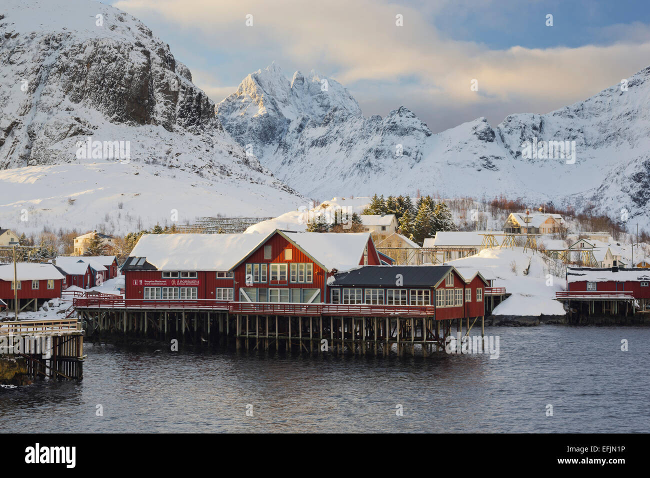 Village of A, Gjertindan, Moskenesoya, Lofoten, Nordland, Norway Stock ...