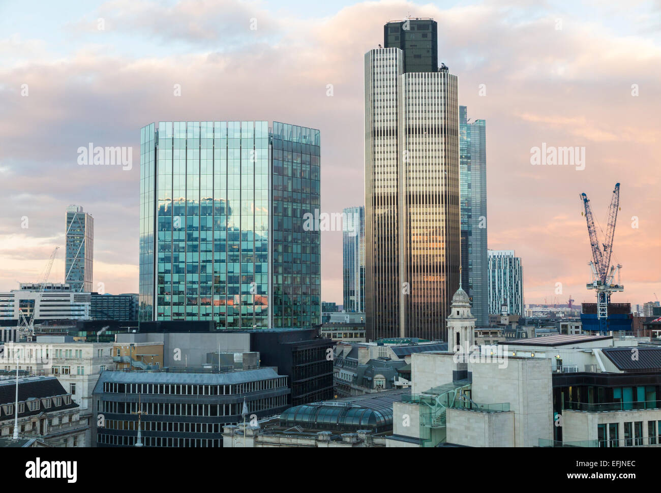 Tower 42, formerly the National Westminster Tower, with the Heron Tower ...