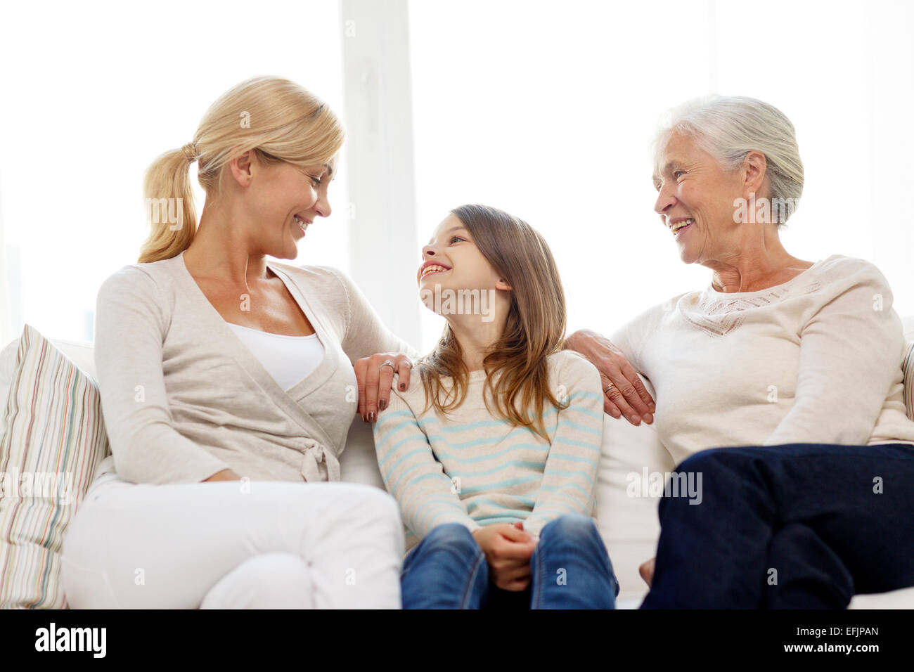 smiling family at home Stock Photo - Alamy
