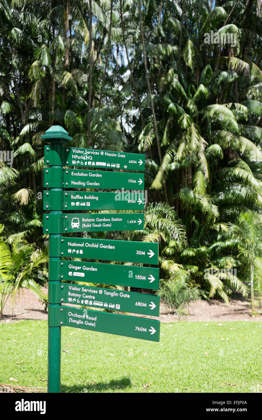 Singapore Botanic Gardens. Sign Stock Photo - Alamy