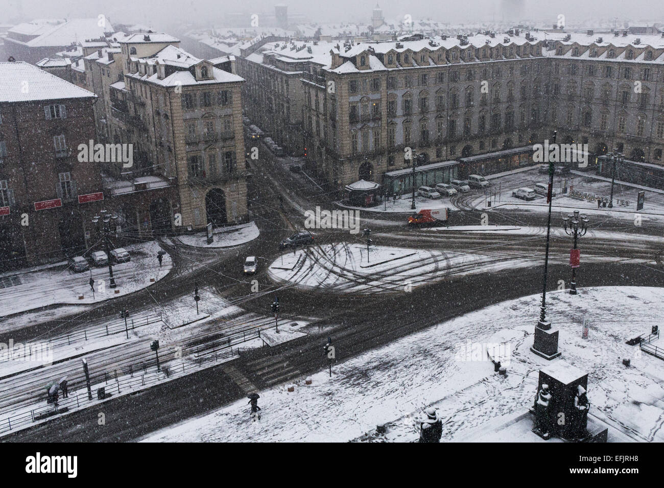 Top view first snowfall in hi-res stock photography and images - Alamy