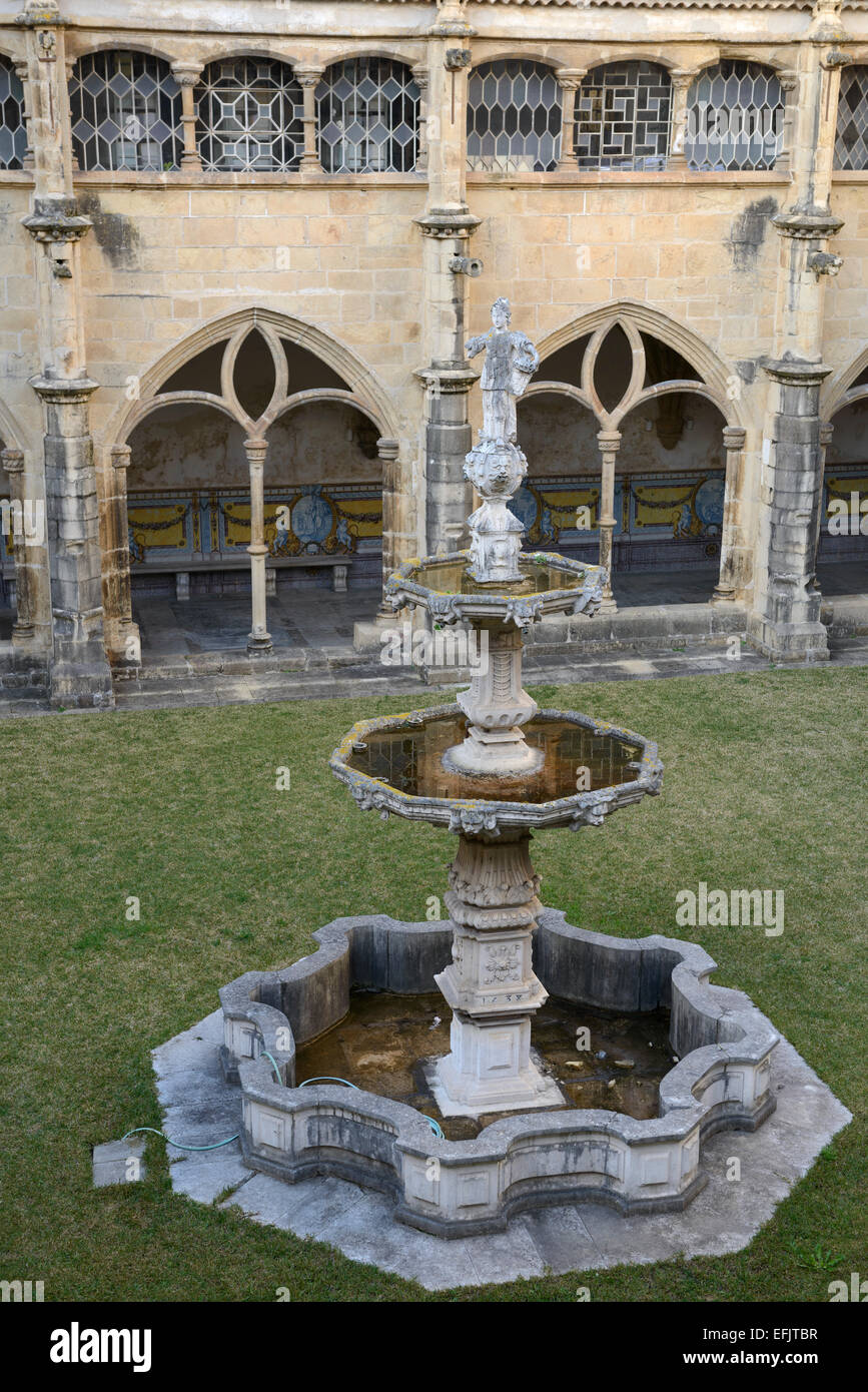 Cloister of the monastery of Santa Cruz in Coimbra, Portugal Stock ...