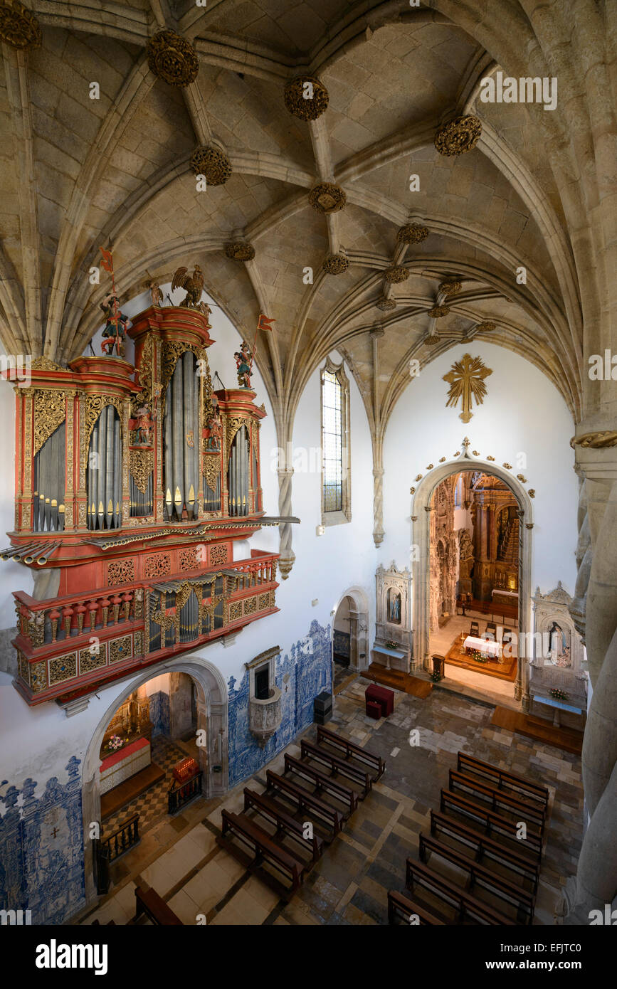 18th century baroque pipe organ at the igreja de Santa Cruz church in ...