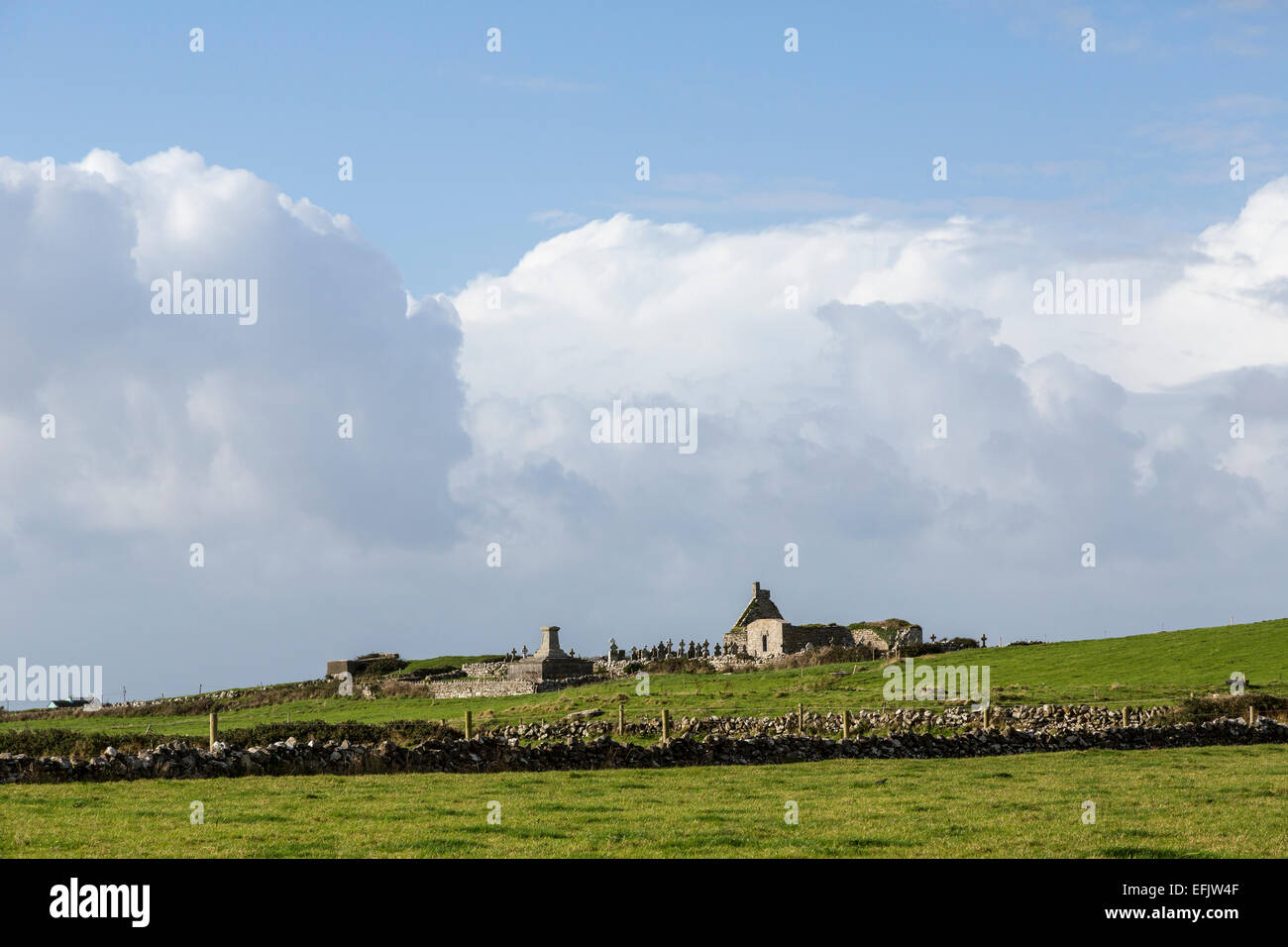 Ruined church near Doolin, Co. Clare, Ireland Stock Photo - Alamy