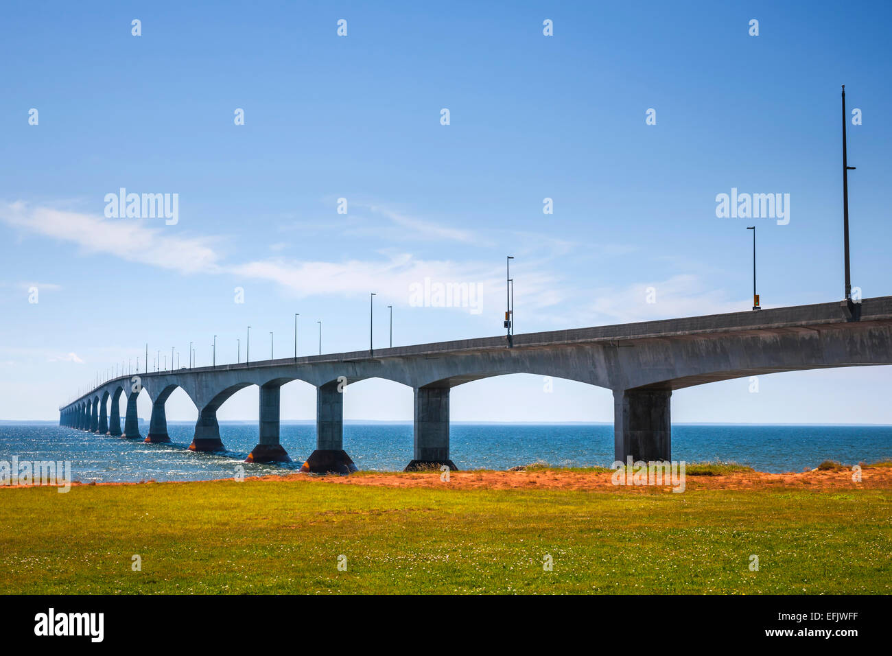 Landscape of Confederation Bridge from Borden-Carleton, Prince Edward ...