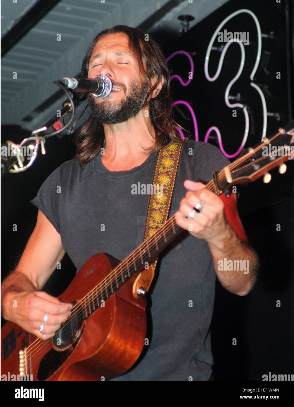 London,UK,11 August 2014 Grant Nichols,lead singer Feeder,performs for ...