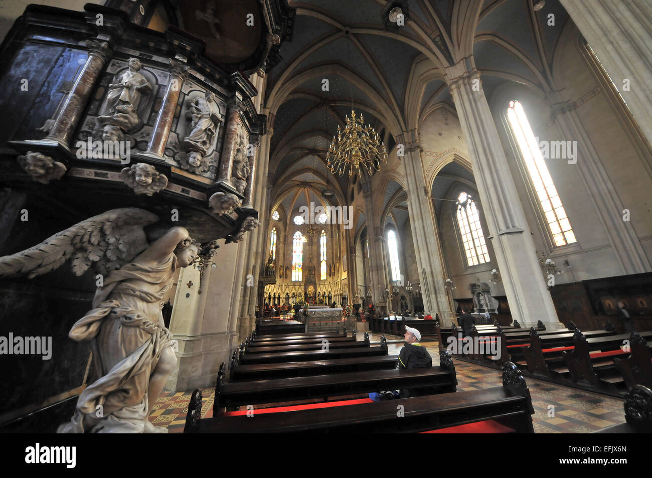 Inside Zagreb cathedral, Kaptol, Under Town, Zagreb, Croatia Stock ...