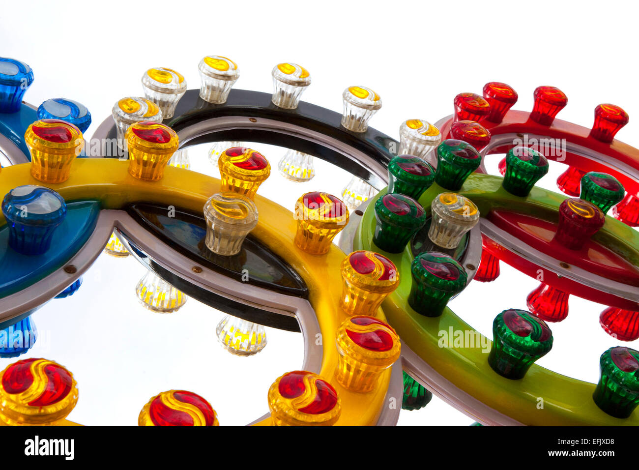 Bulbs on rings of a fairground ride Stock Photo - Alamy