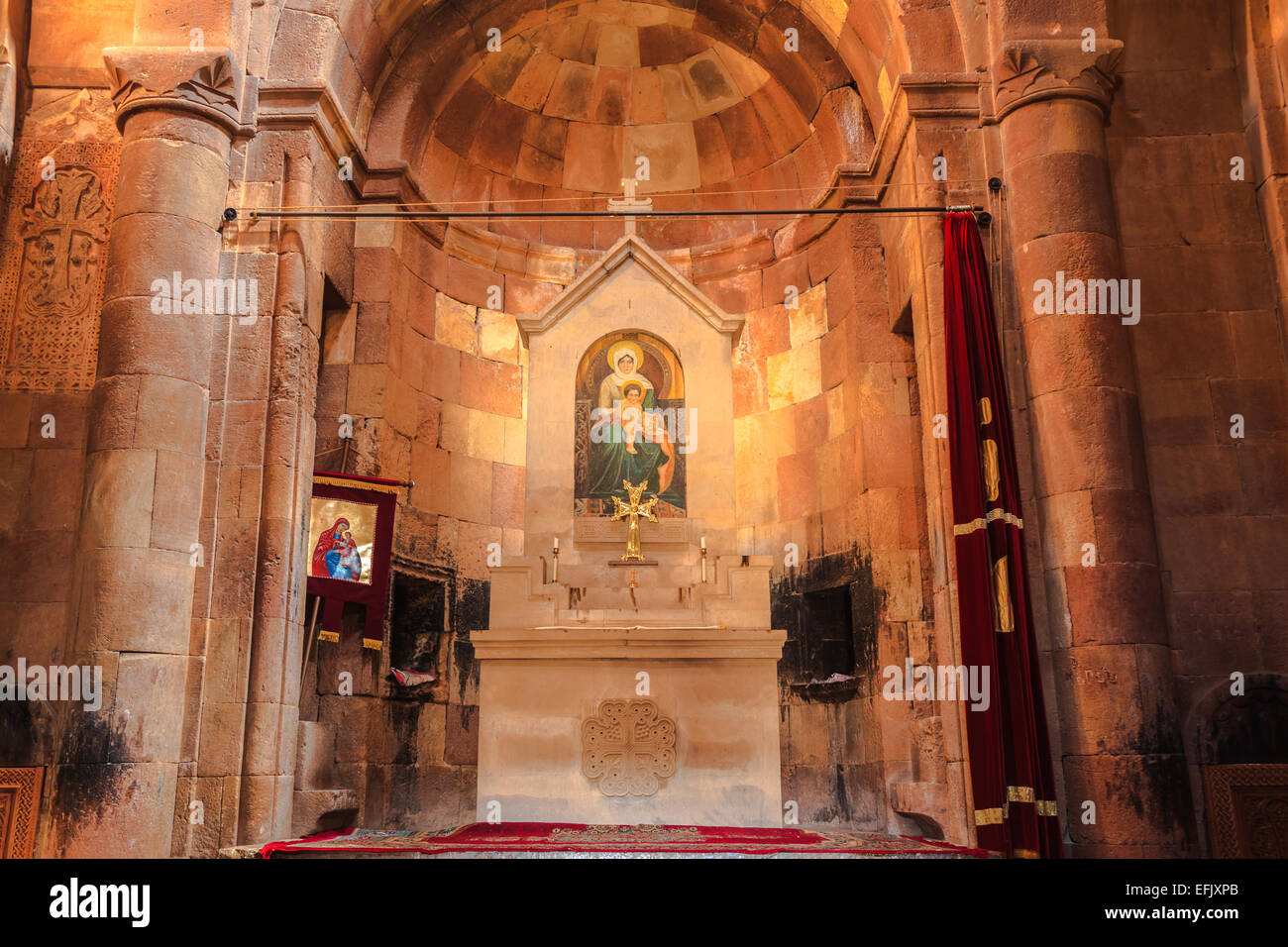 The decoration at altar Inside of Noravank Monastery Stock Photo - Alamy