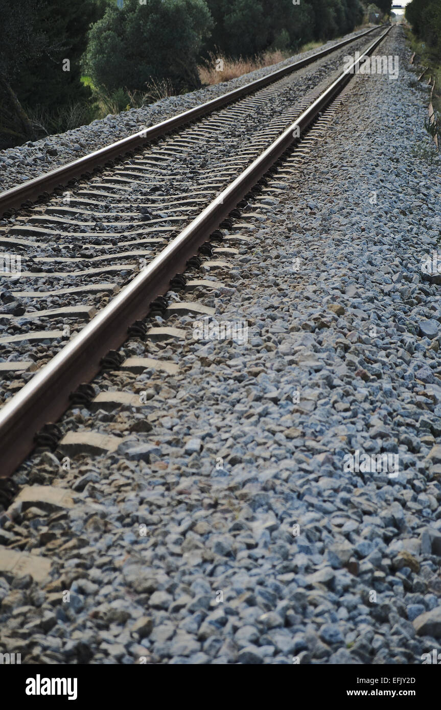 Railroad side view. Algarve, Portugal Stock Photo - Alamy