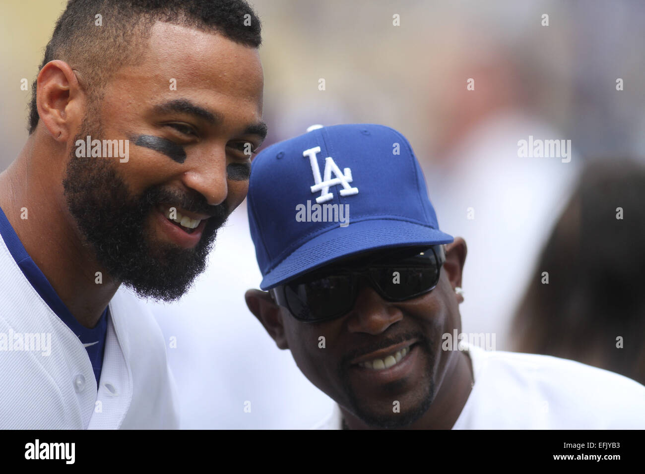 Celebrities at the L.A. Dodgers game between the Chicago Cubs and Los ...