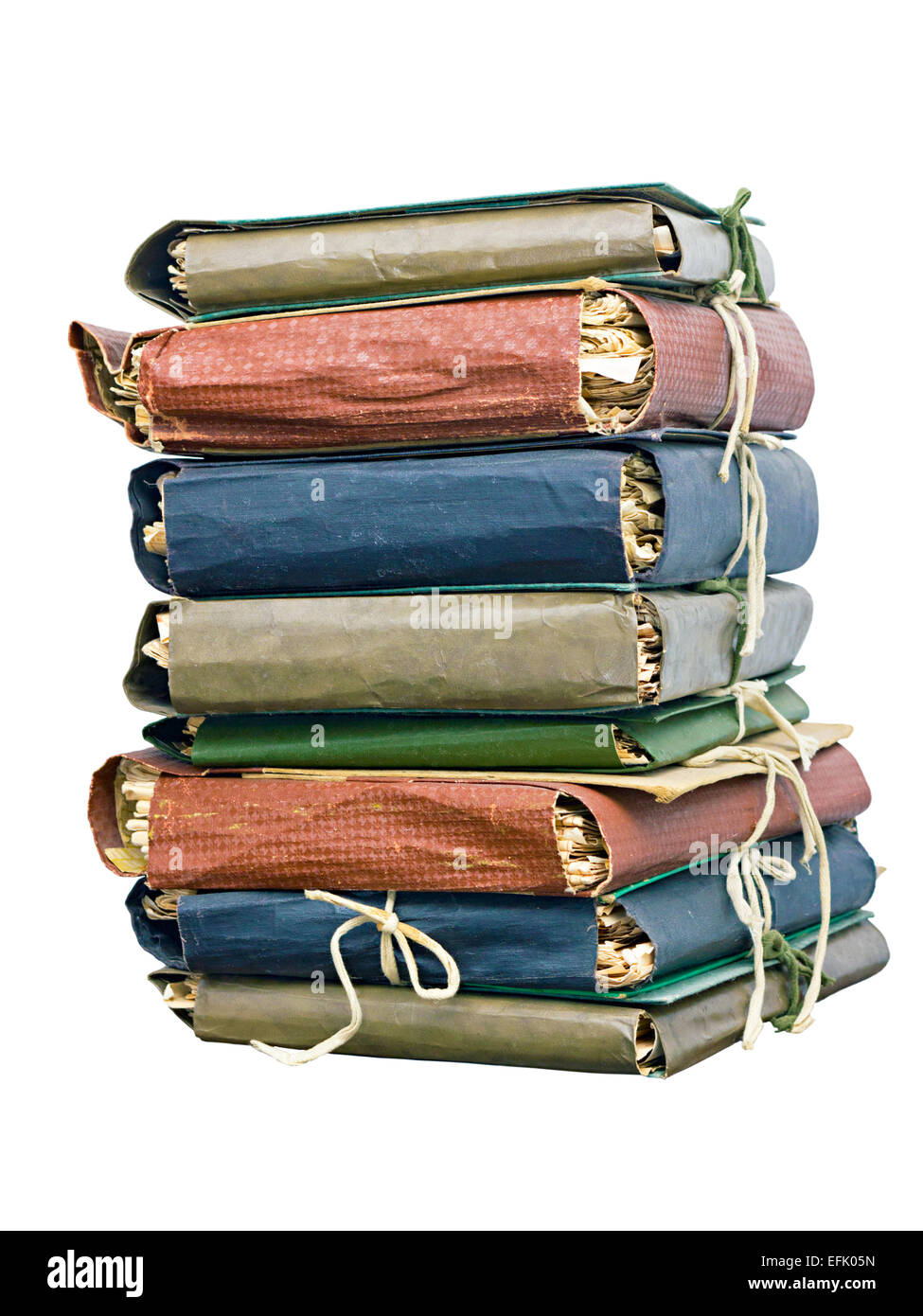 a stack of old folder isolated on white background Stock Photo - Alamy