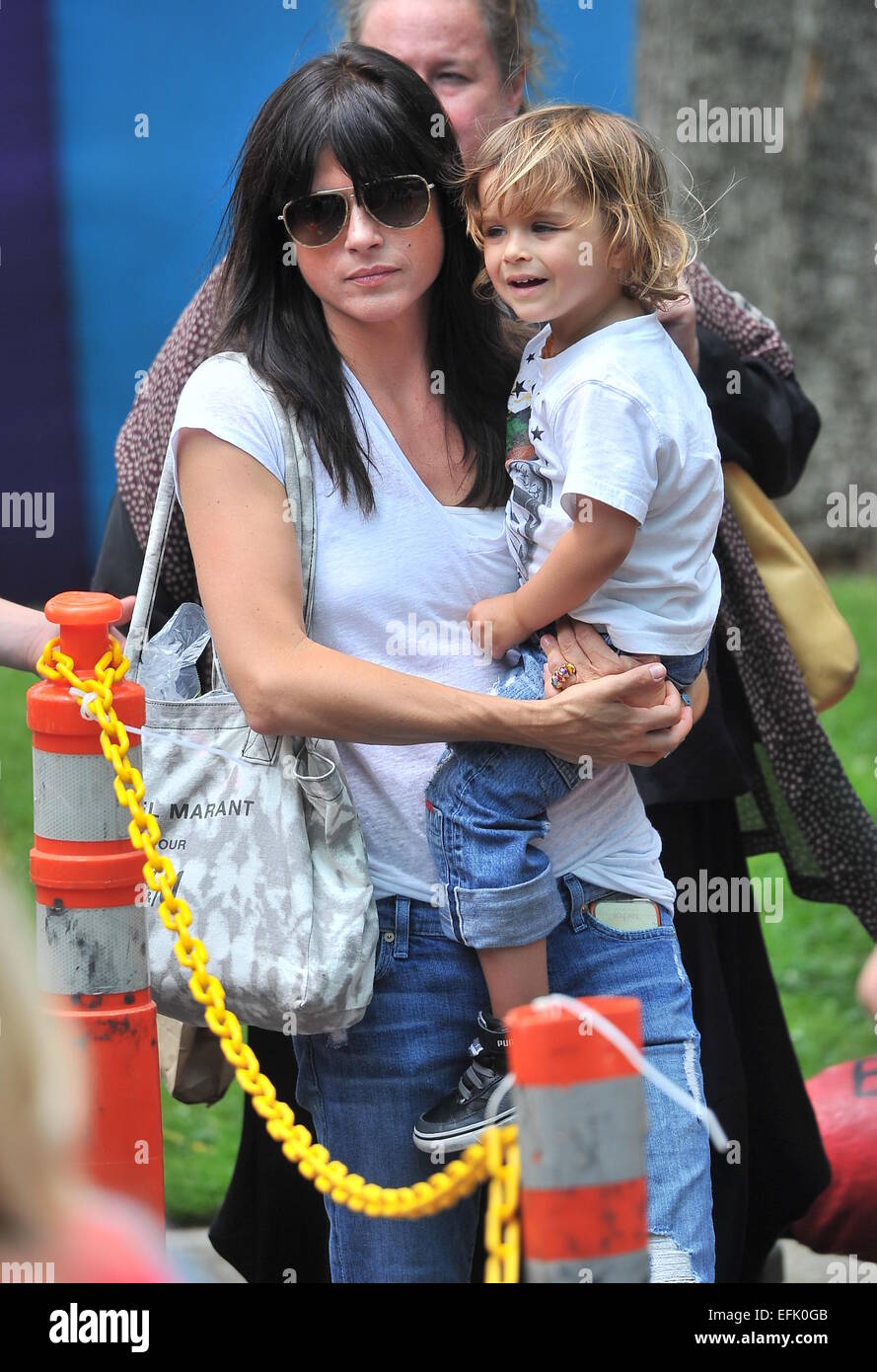 Selma Blair and her son Arthur Bleick visit a local petting zoo in ...