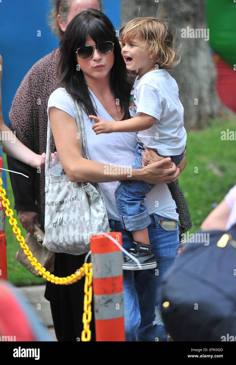 Selma Blair and her son Arthur Bleick visit a local petting zoo in ...