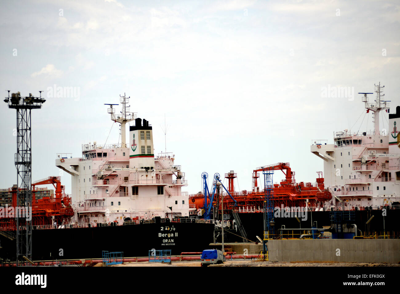 Berga II oil tanker in Lavera port Martigues Bouches du Rhone France ...