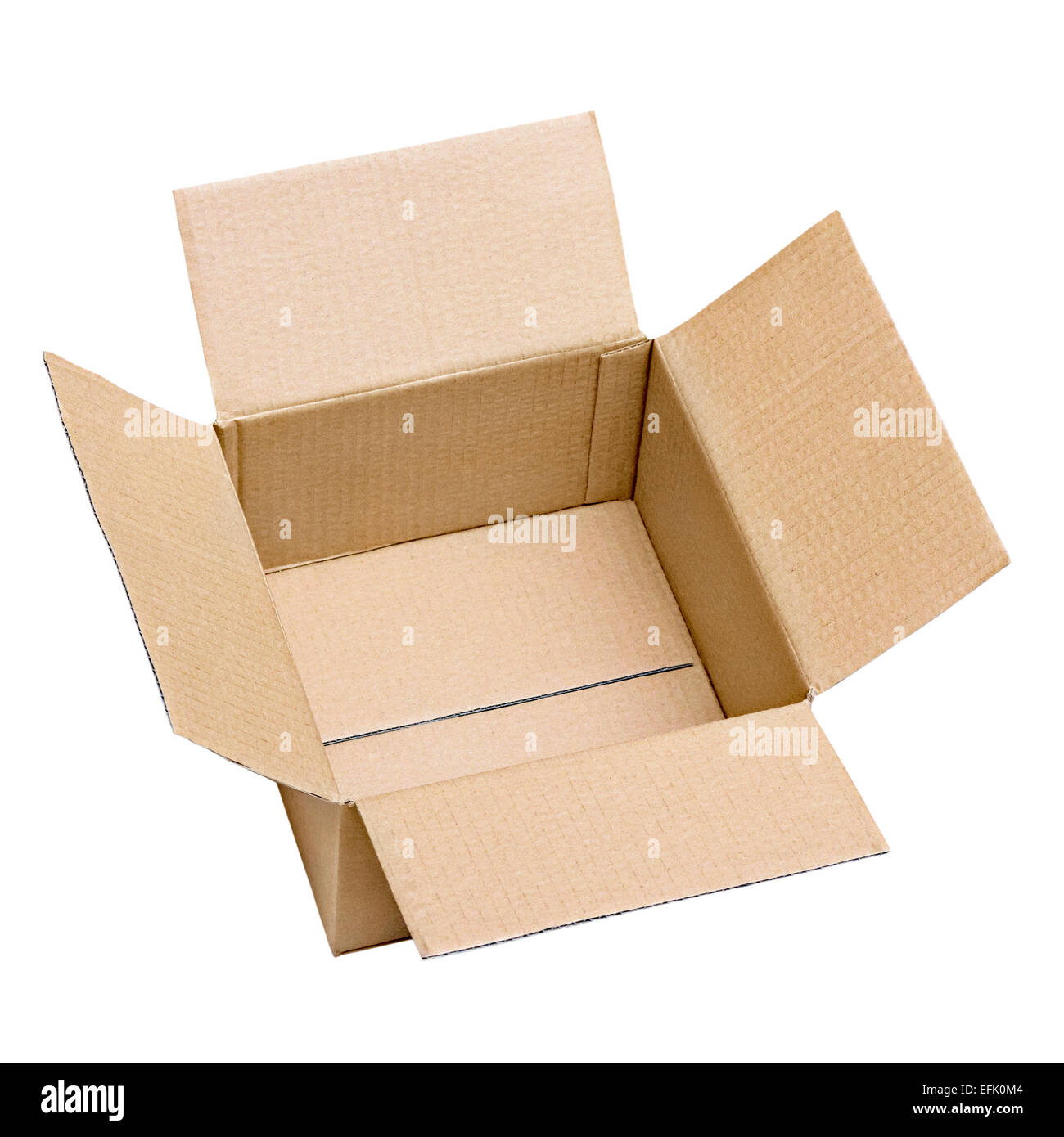 open cardboard box isolated on a white background Stock Photo - Alamy