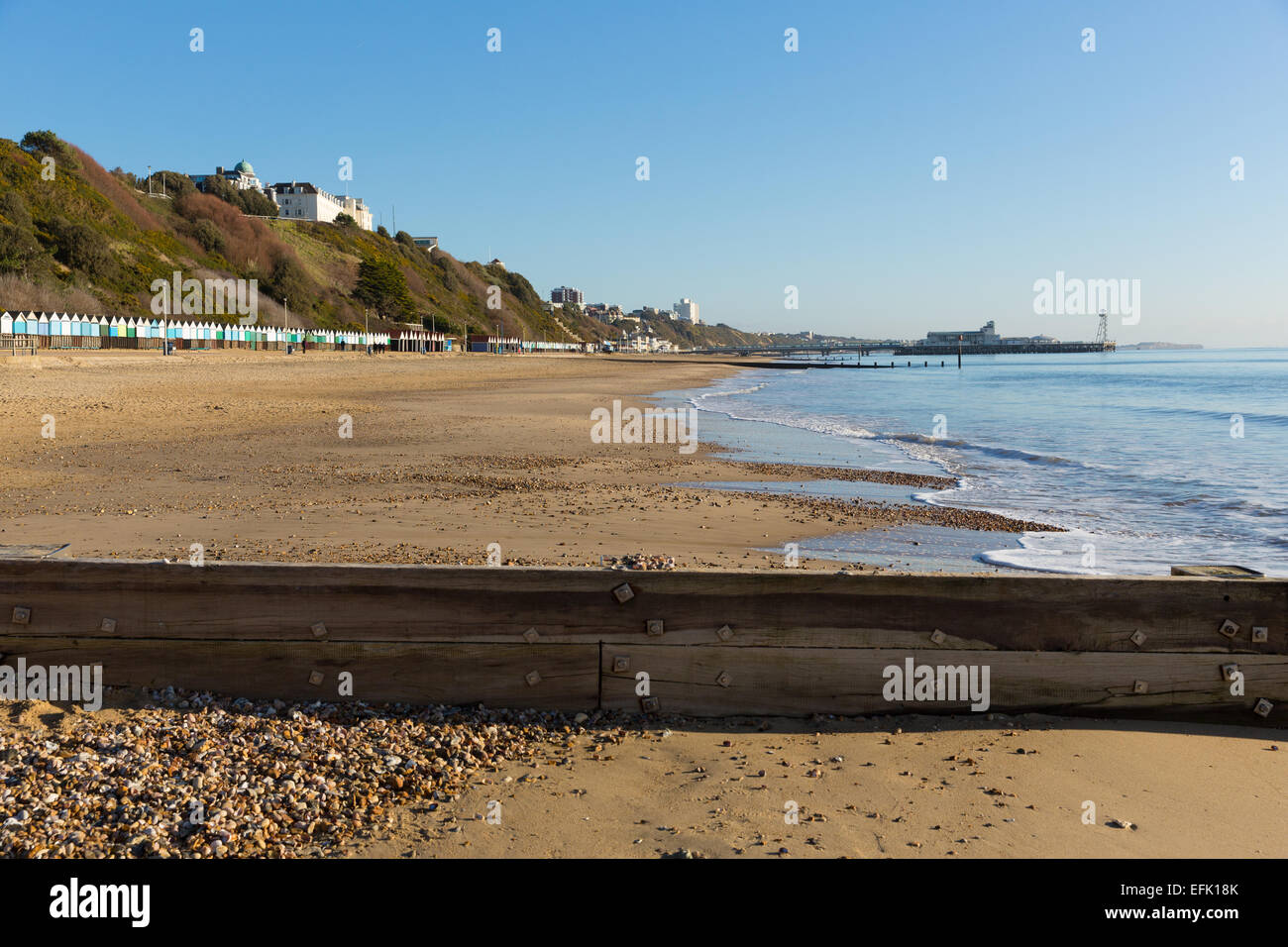 Bournemouth beach and coast Dorset England UK near to Poole known for ...