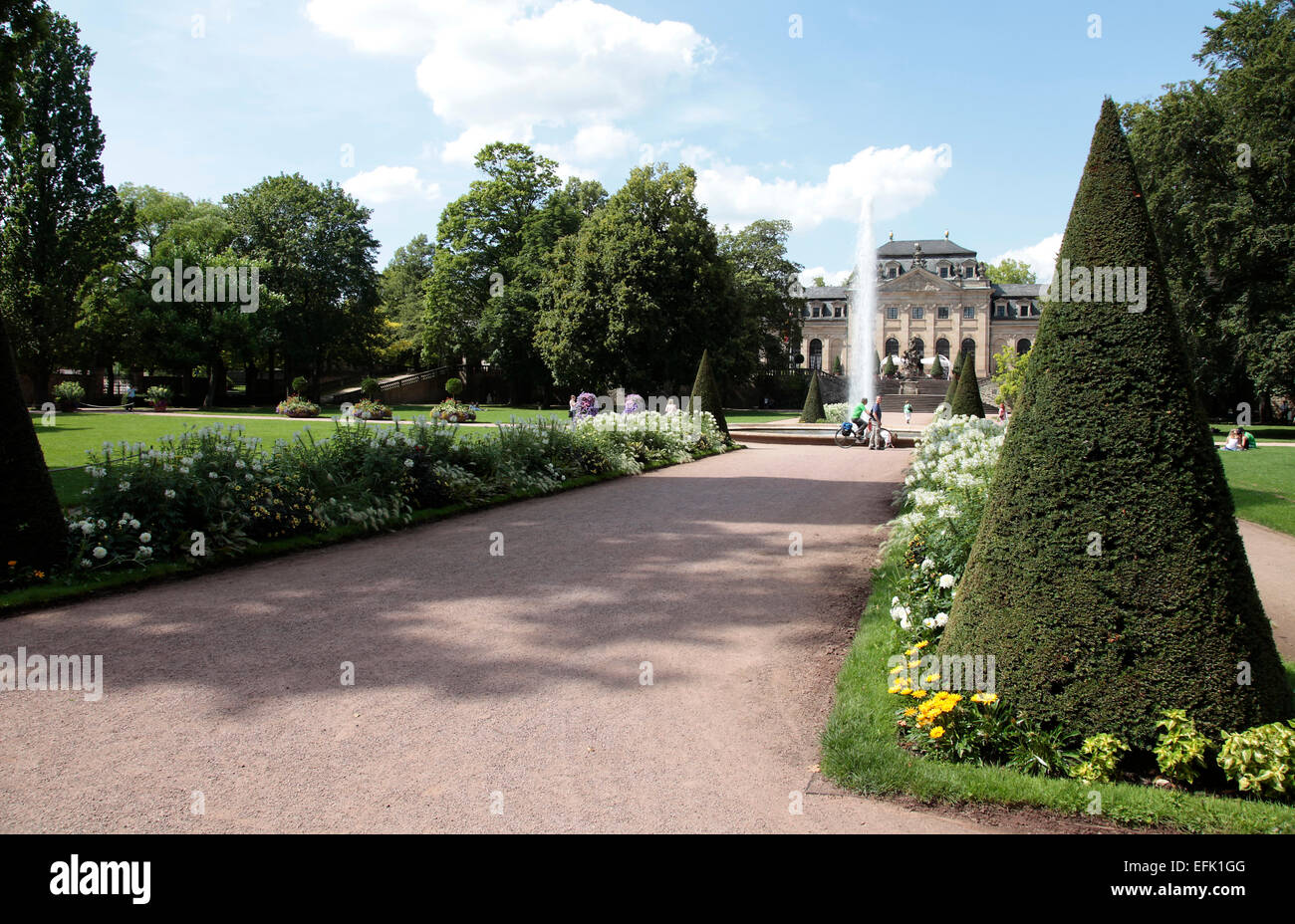 To the baroque city castle belongs to the castle garden. It consists of ...