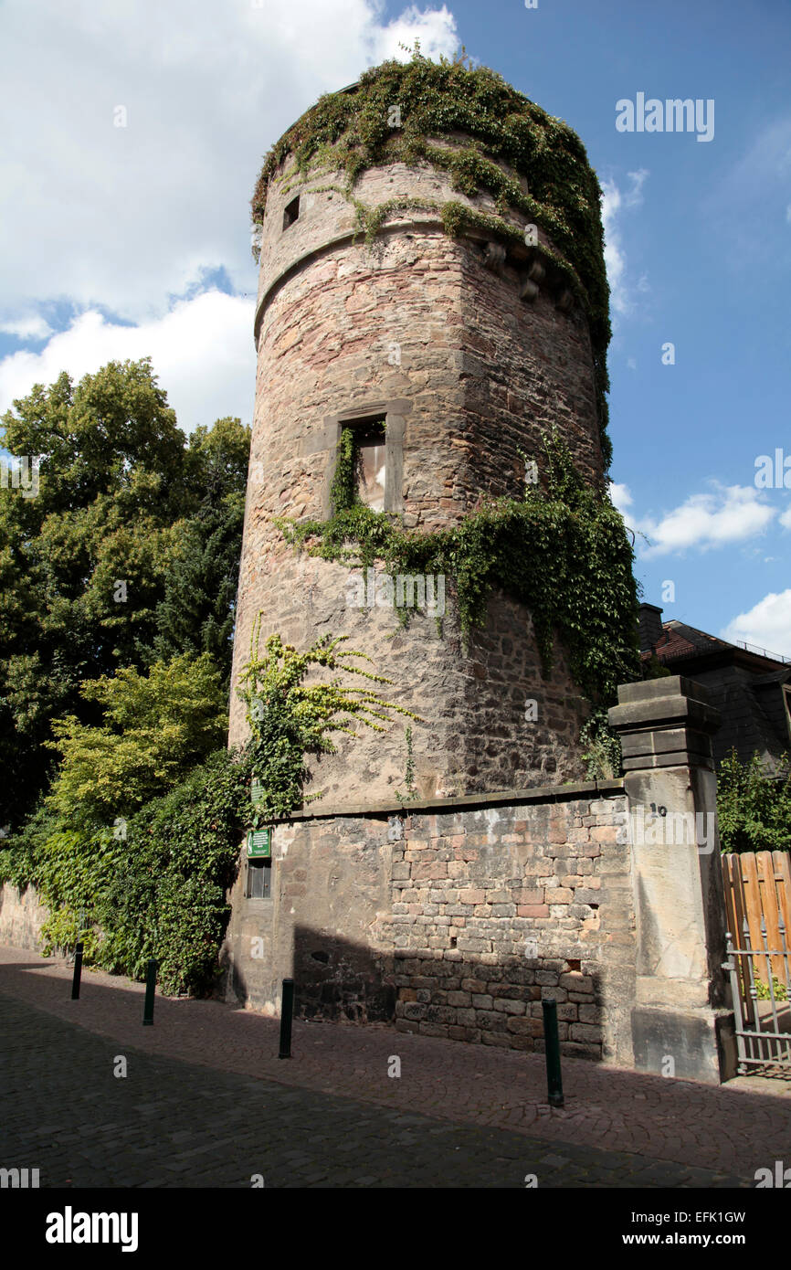 The witches tower in Fulda is a remnant of the old city walls. The 14 m ...