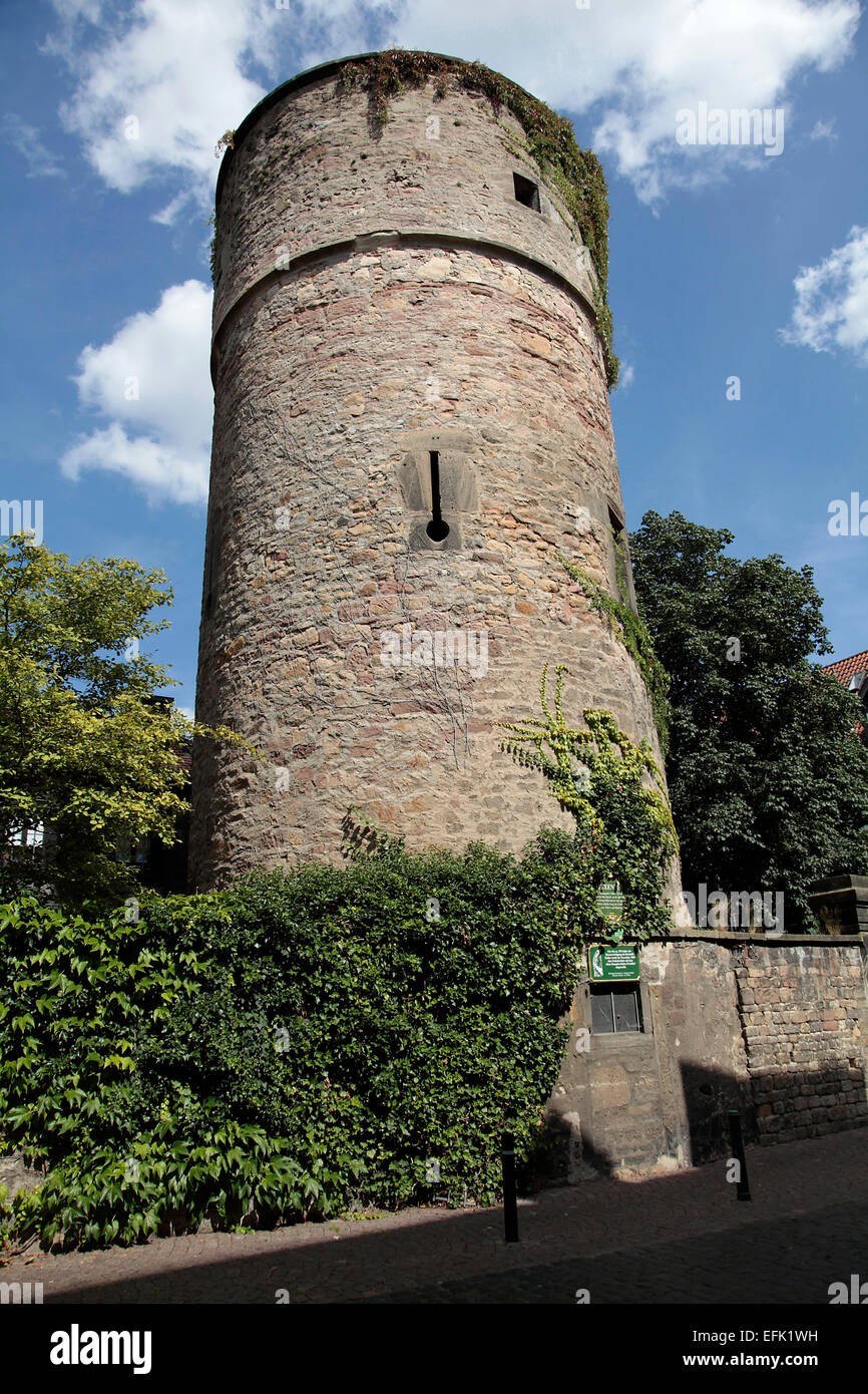 The witches tower in Fulda is a remnant of the old city walls. The 14 m ...