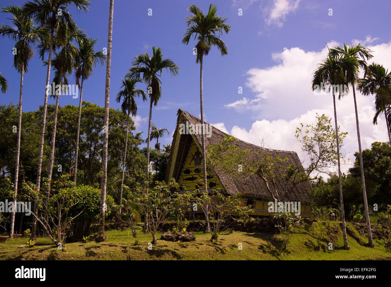 traditional Bai of Palau, the men's house, Babeldaob, Palau, Oceania ...