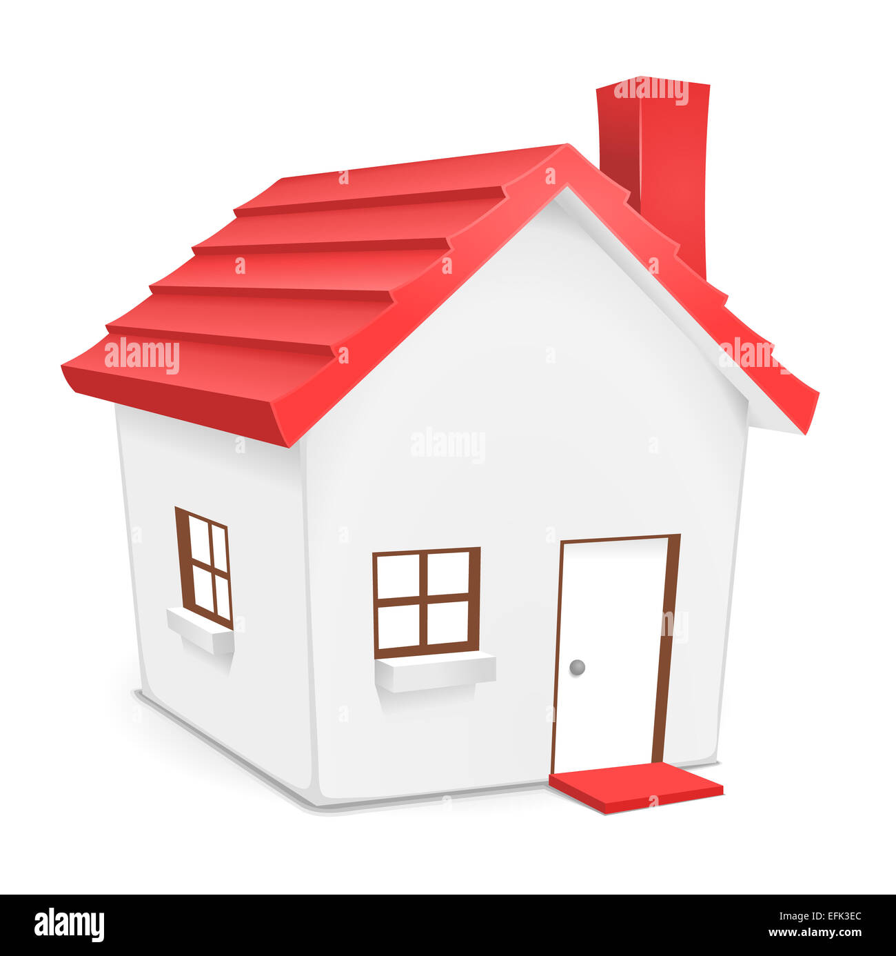Red House. Cute vector illustration of home for residential, real ...
