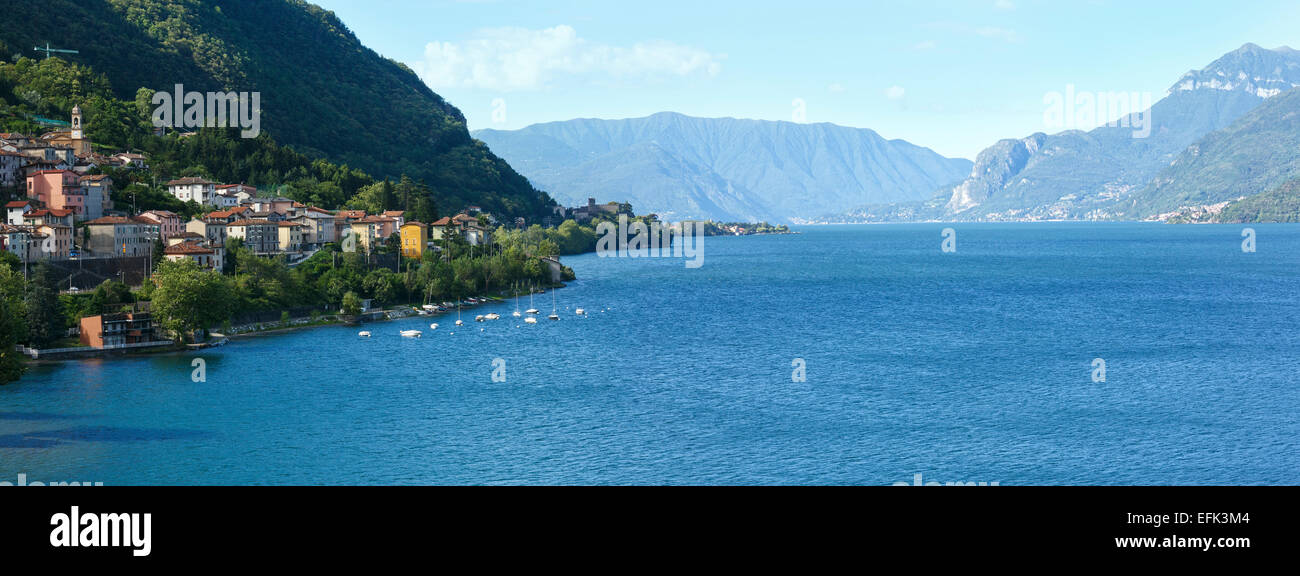 Lake Como (Italy) summer view from shore. Panorama Stock Photo - Alamy