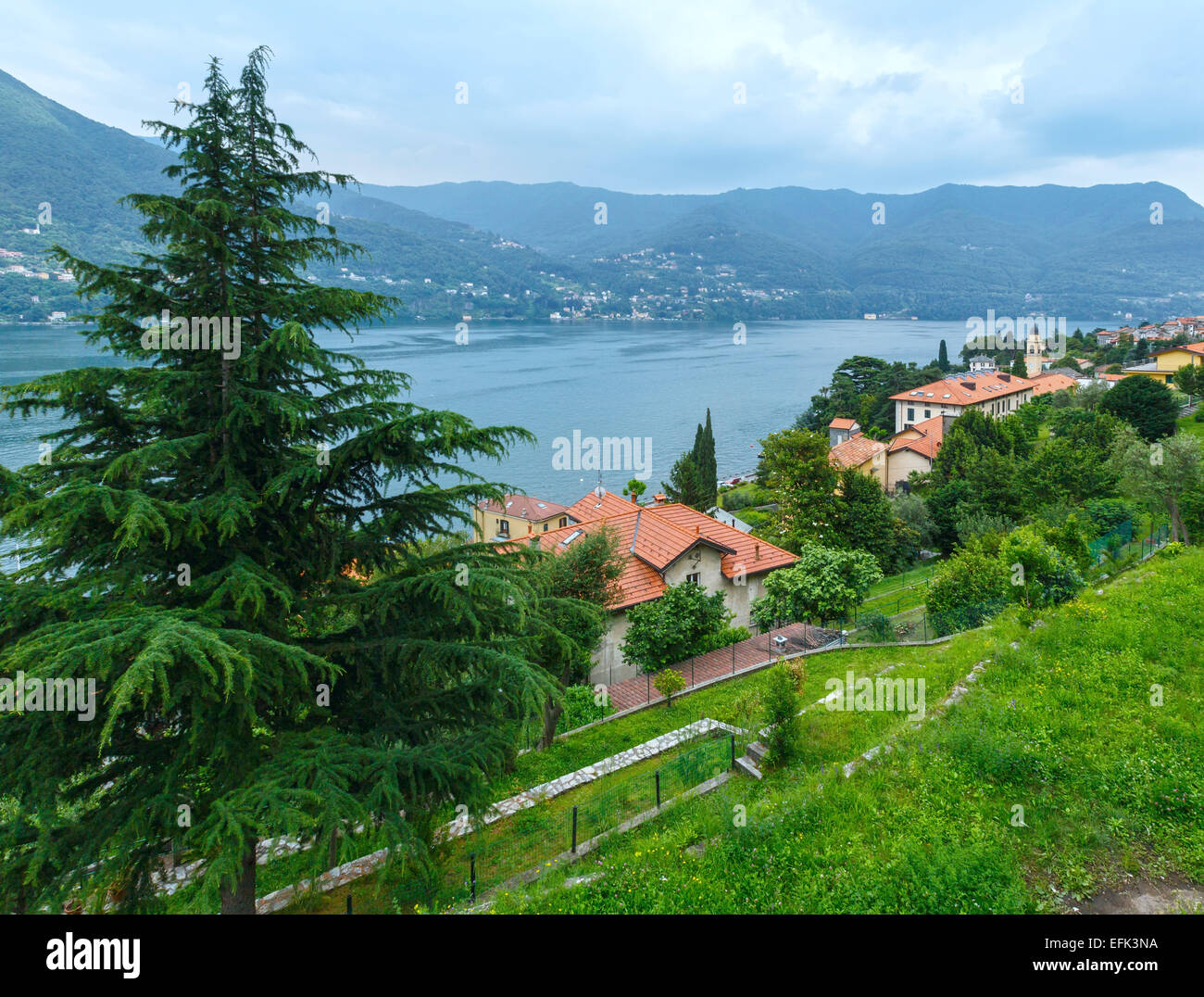 Lake Como (Italy) summer view from shore Stock Photo - Alamy