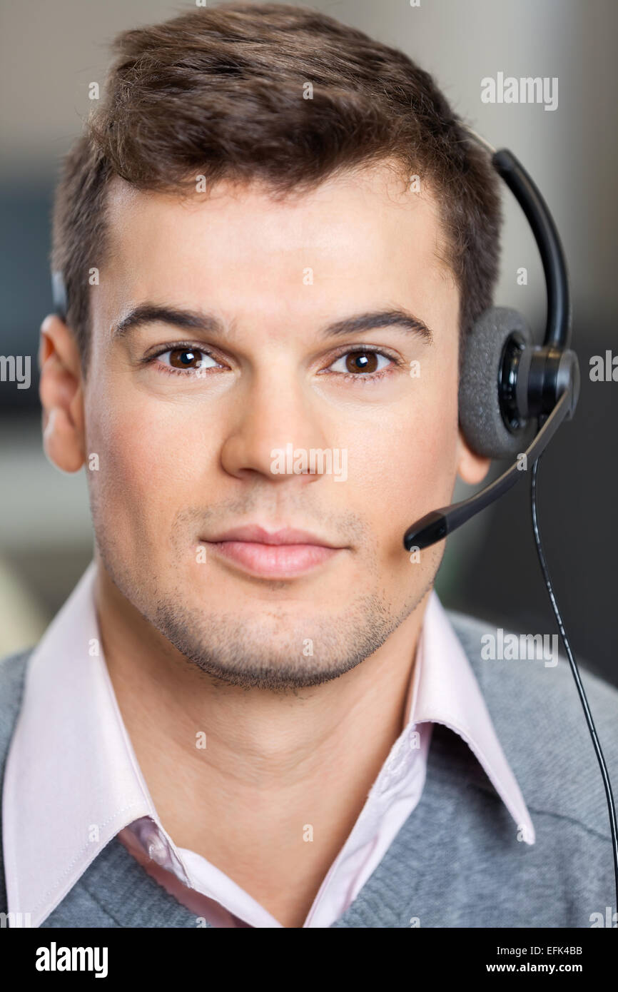 Office worker wearing headset hi-res stock photography and images - Alamy