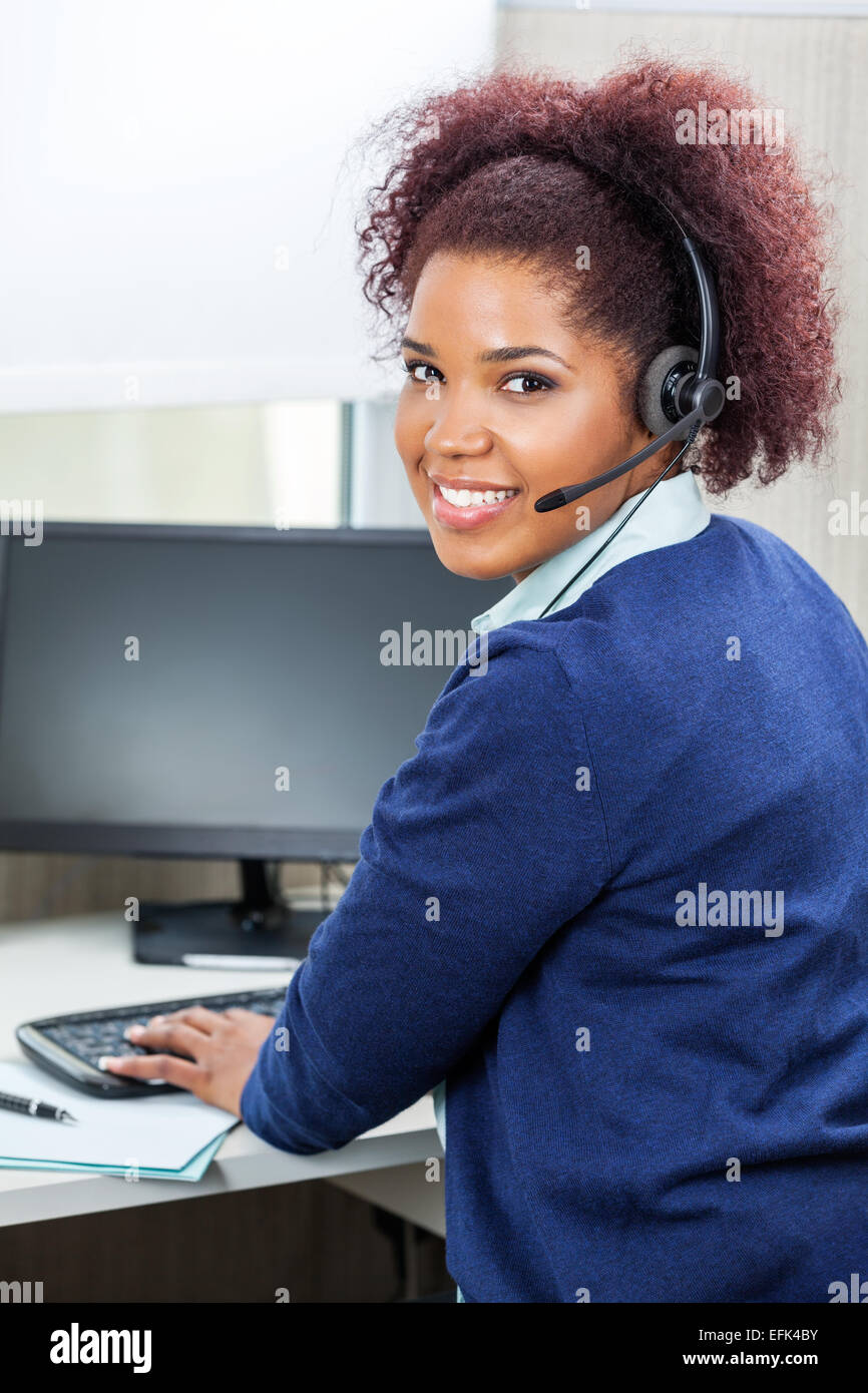 Call Center Agent With Computer