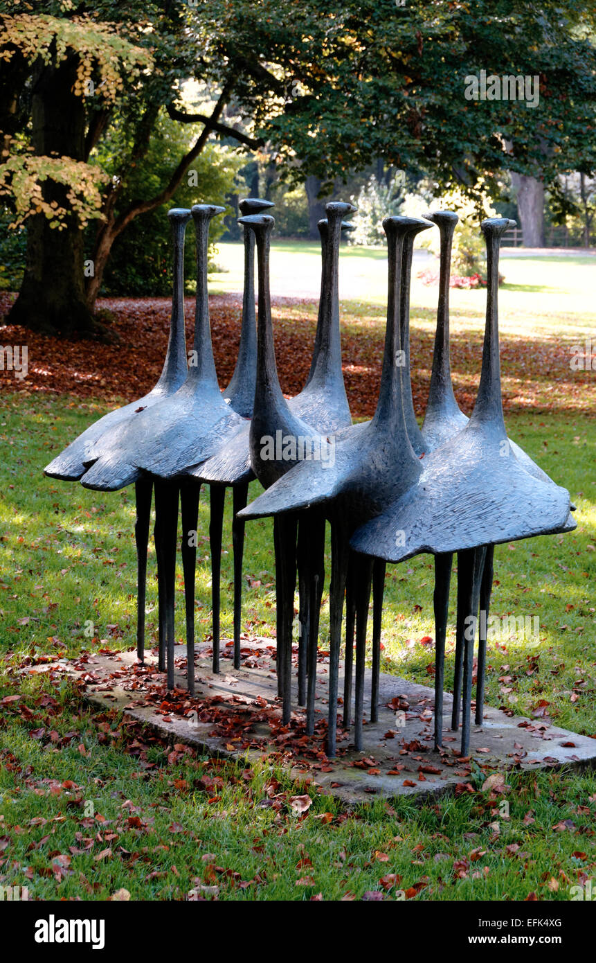 Stylised Ostrich statues in a Children's playground, Arlen, Germany ...