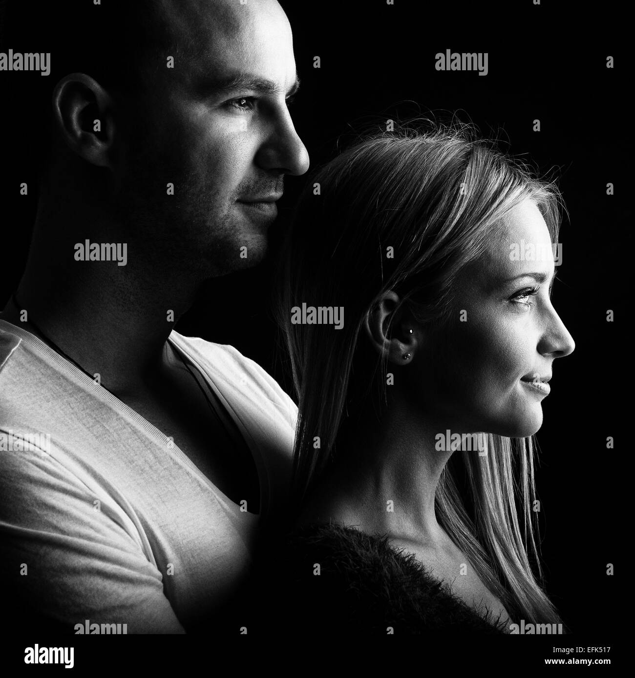 Black And White Profile Portrait Photography