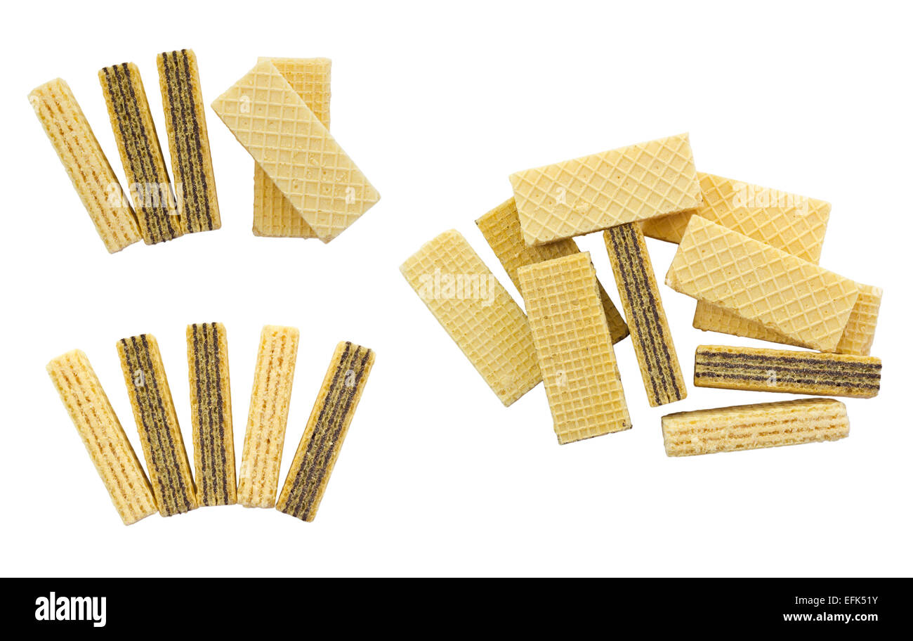 Wafers isolated on white background and clipping path Stock Photo - Alamy