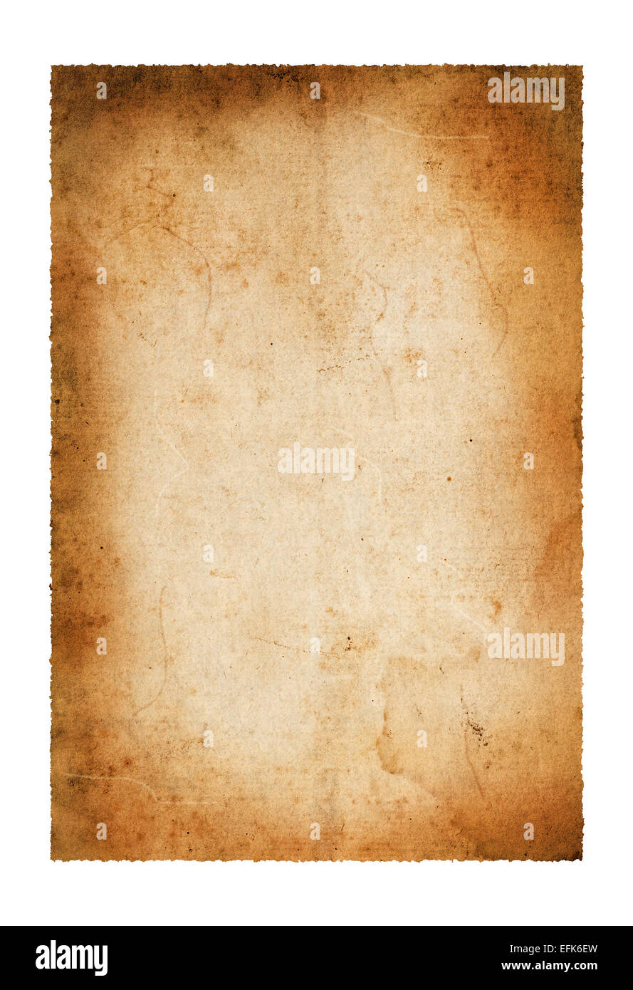 Dirty old paper isolated on white Stock Photo - Alamy