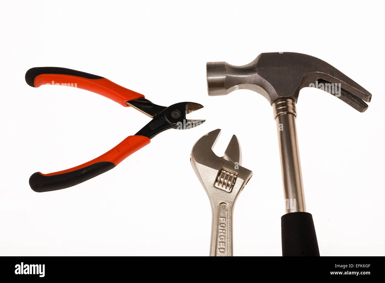 Bricolage tools on white background Stock Photo - Alamy