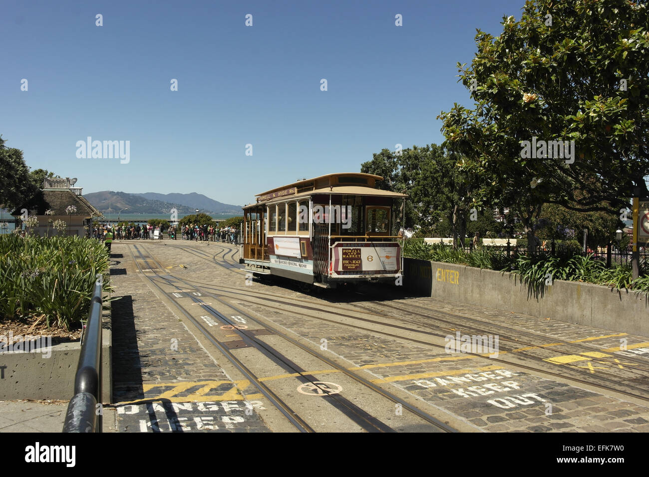 Cable car brown cable car moving rails centre foreground hi-res stock ...
