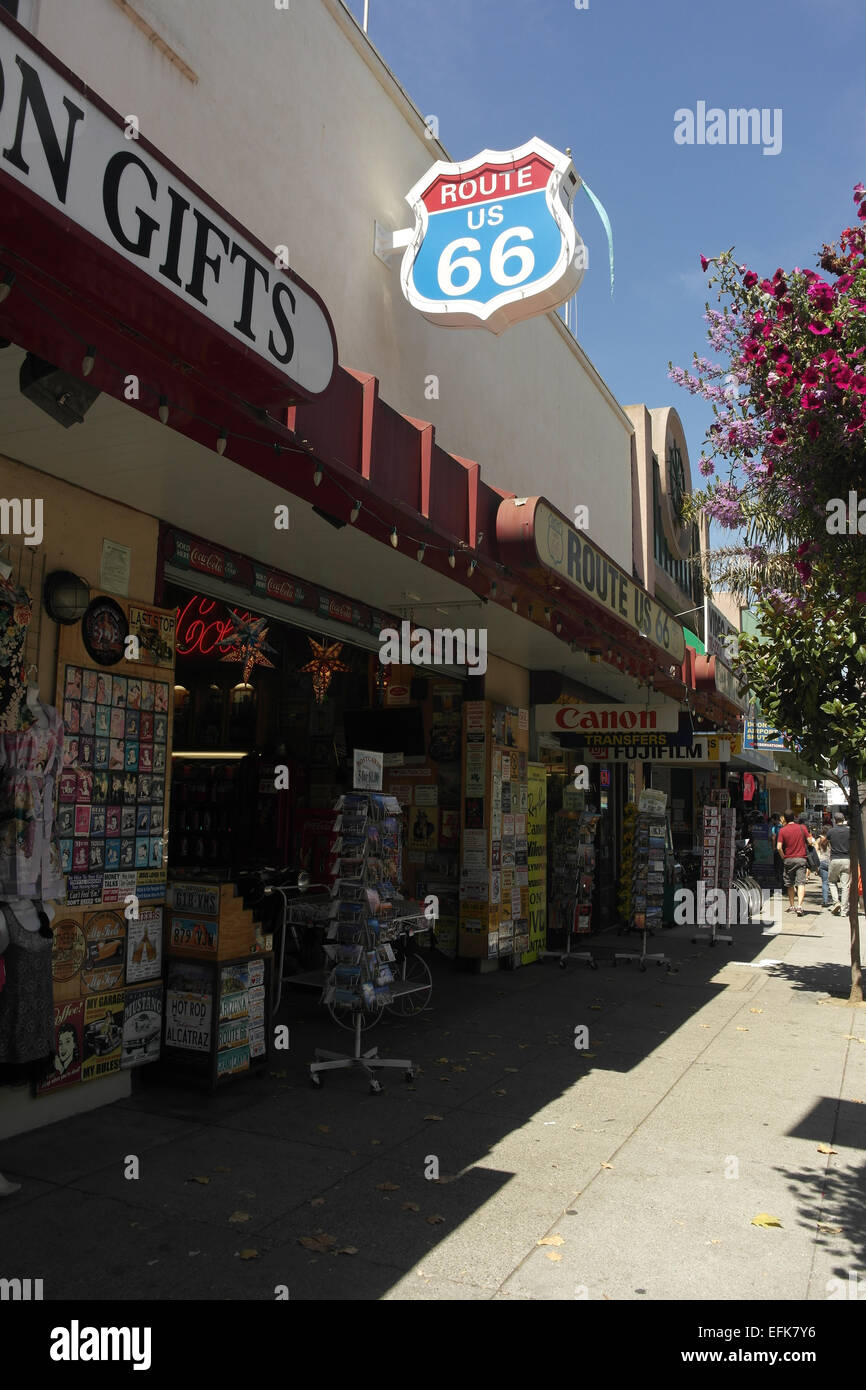 Blue sky portrait 'Route 66' gift shop next to camera shop, Taylor ...